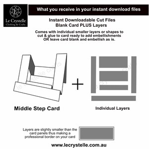 SVG Cut File Card/middle Step Card/step Card Template/svg Cards/folding ...