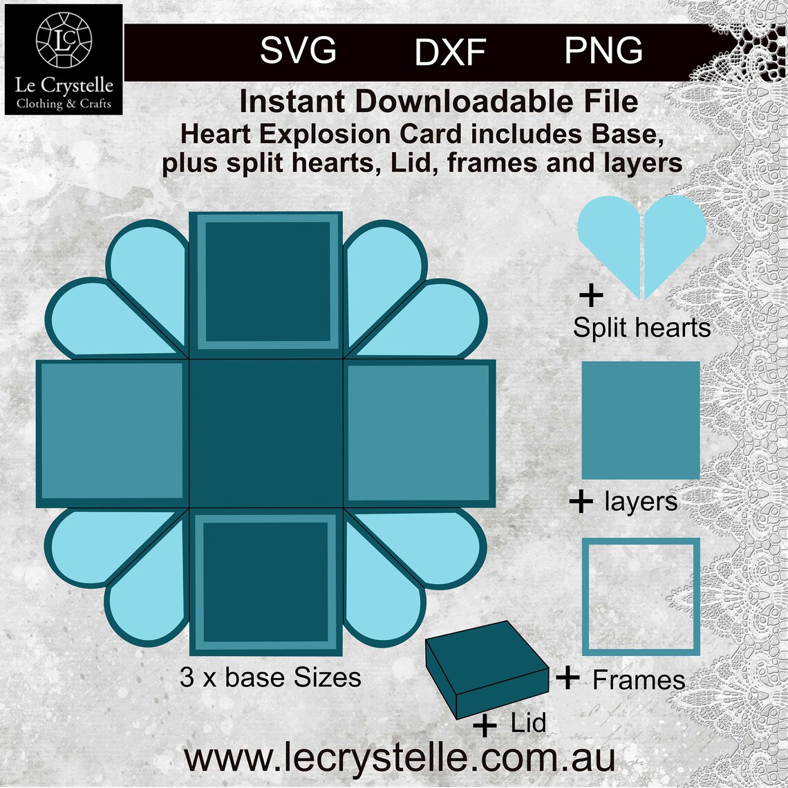 SVG Heart Explosion Box/cut File/exploding Card Template/svg - Etsy