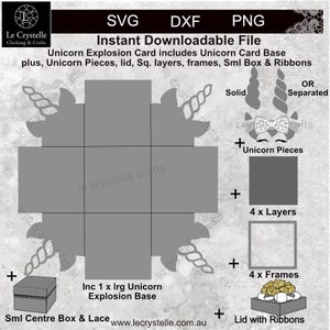 Explosion Box Unicorn Svg/cut File/unicorn Exploding Card Template/svg ...
