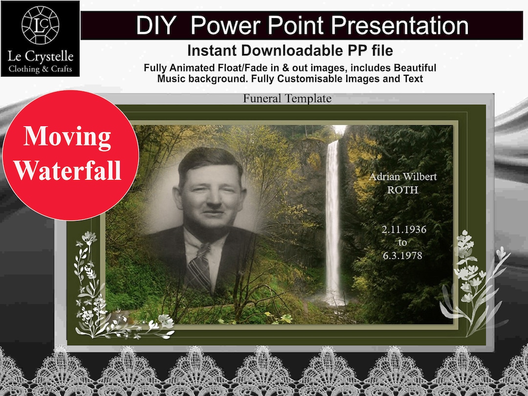 Funeral Slide Show Presentation Template/video/power Point/celebration ...