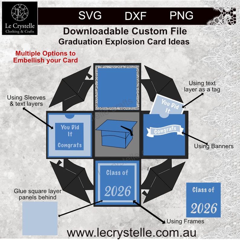 Graduation Explosion Box/svg Graduation /graduation Card/graduation ...