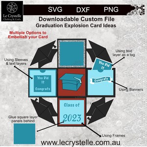 Graduation Explosion Box/svg Graduation /graduation Card/graduation ...