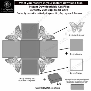 Explosion Box Butterfly Svg 220/cut File/exploding Card Template/svg ...