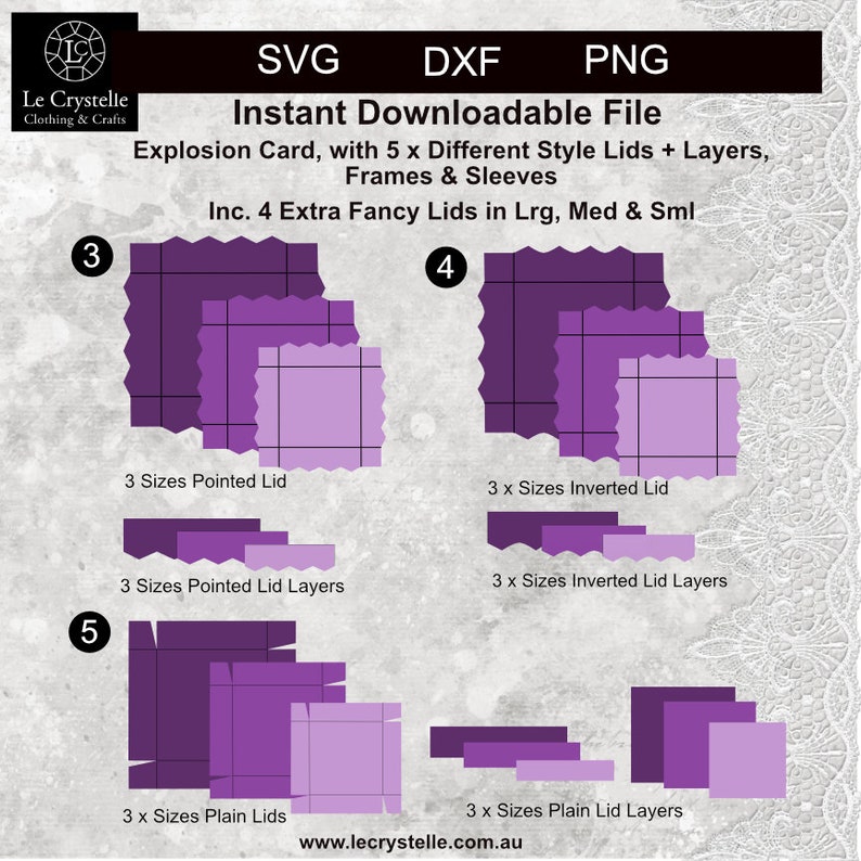 Explosion Box SVG /cut File With Five Lids/exploding Card - Etsy