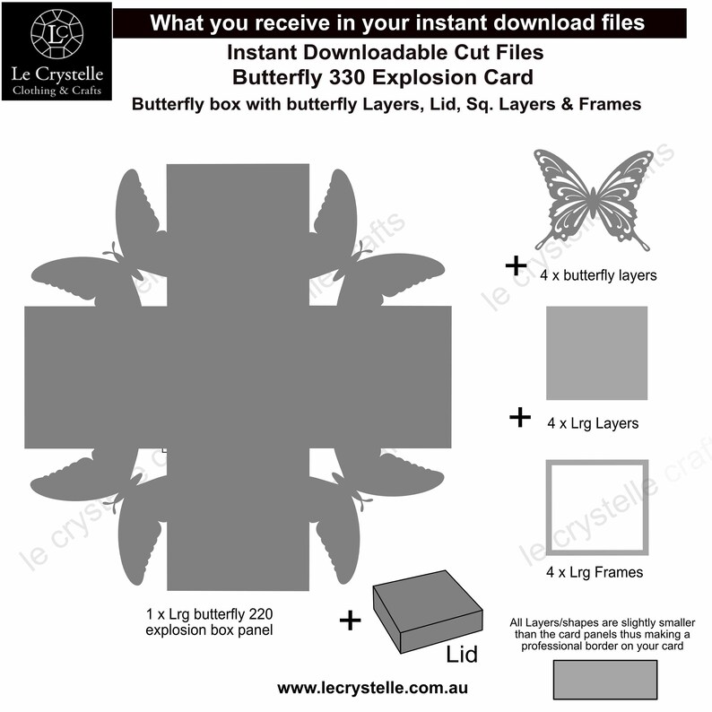 SVG Butterfly Explosion Box 330/cut File/exploding Card - Etsy