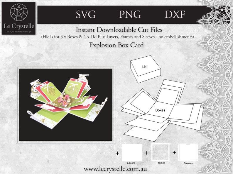 Explosion Box SVG /cut File/exploding Card Template/svg Cards/folding ...