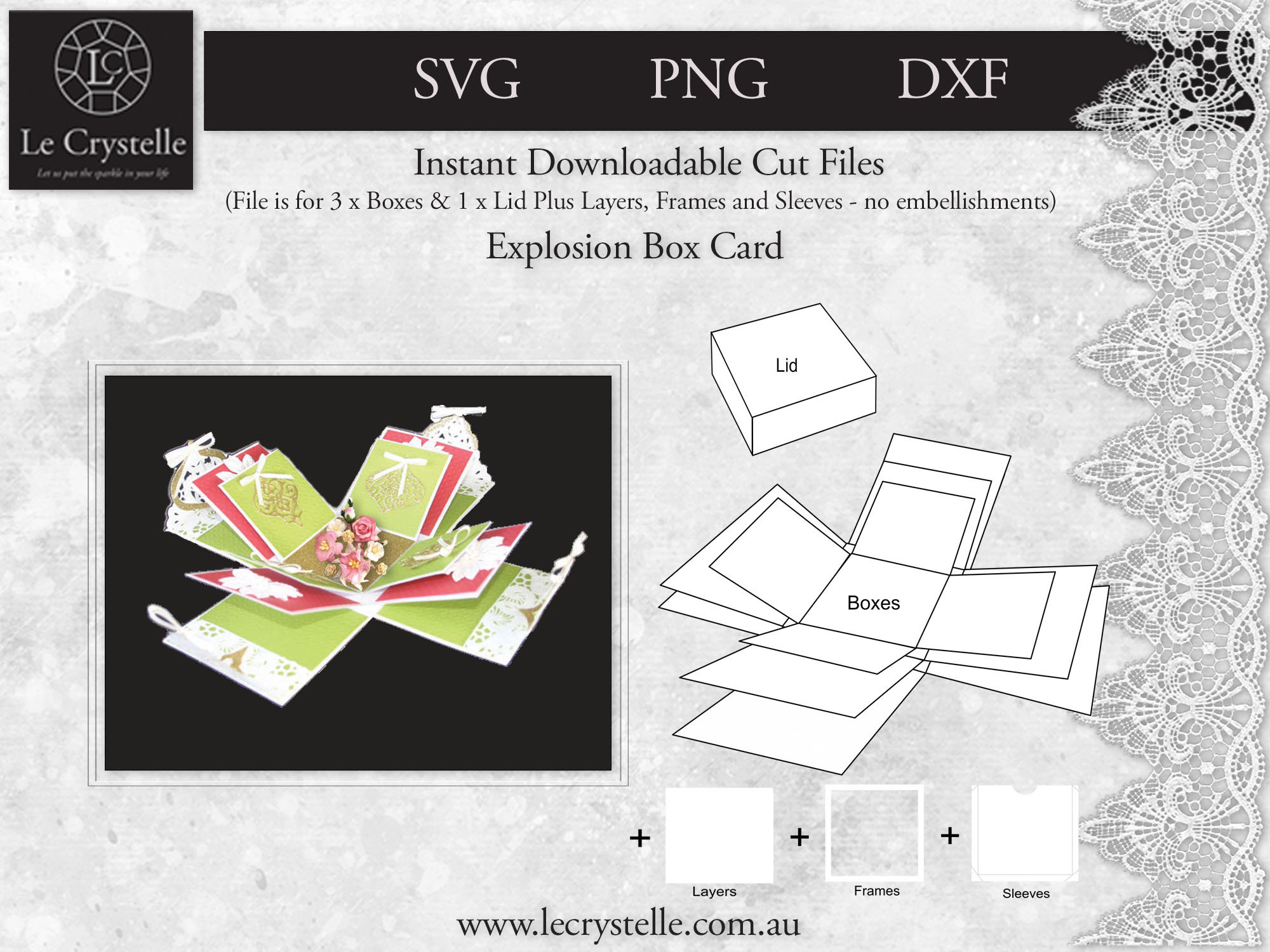 Explosion Box SVG /cut File/exploding Card Template/svg Cards/folding ...
