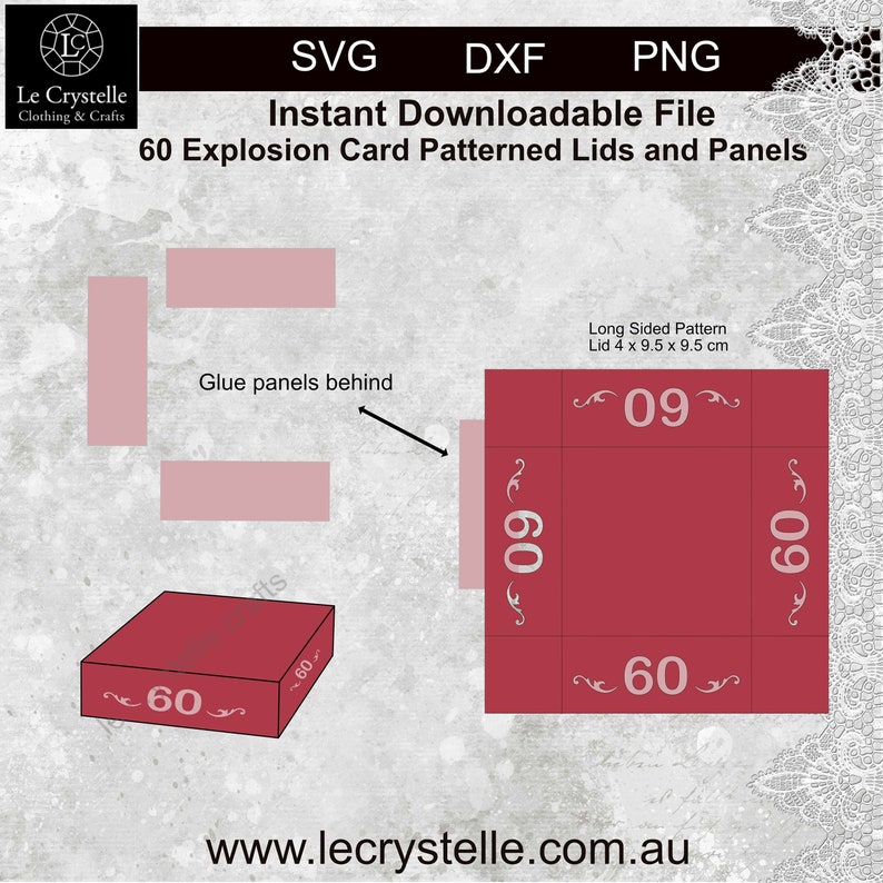 Explosion Box 60th /birthday Card Cut File/exploding Card Template/svg Cards/60th Birthday Card ...