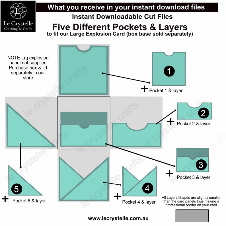 Explosion Box Pockets File Svg/exploding Card Pocket Template/svg Cards ...