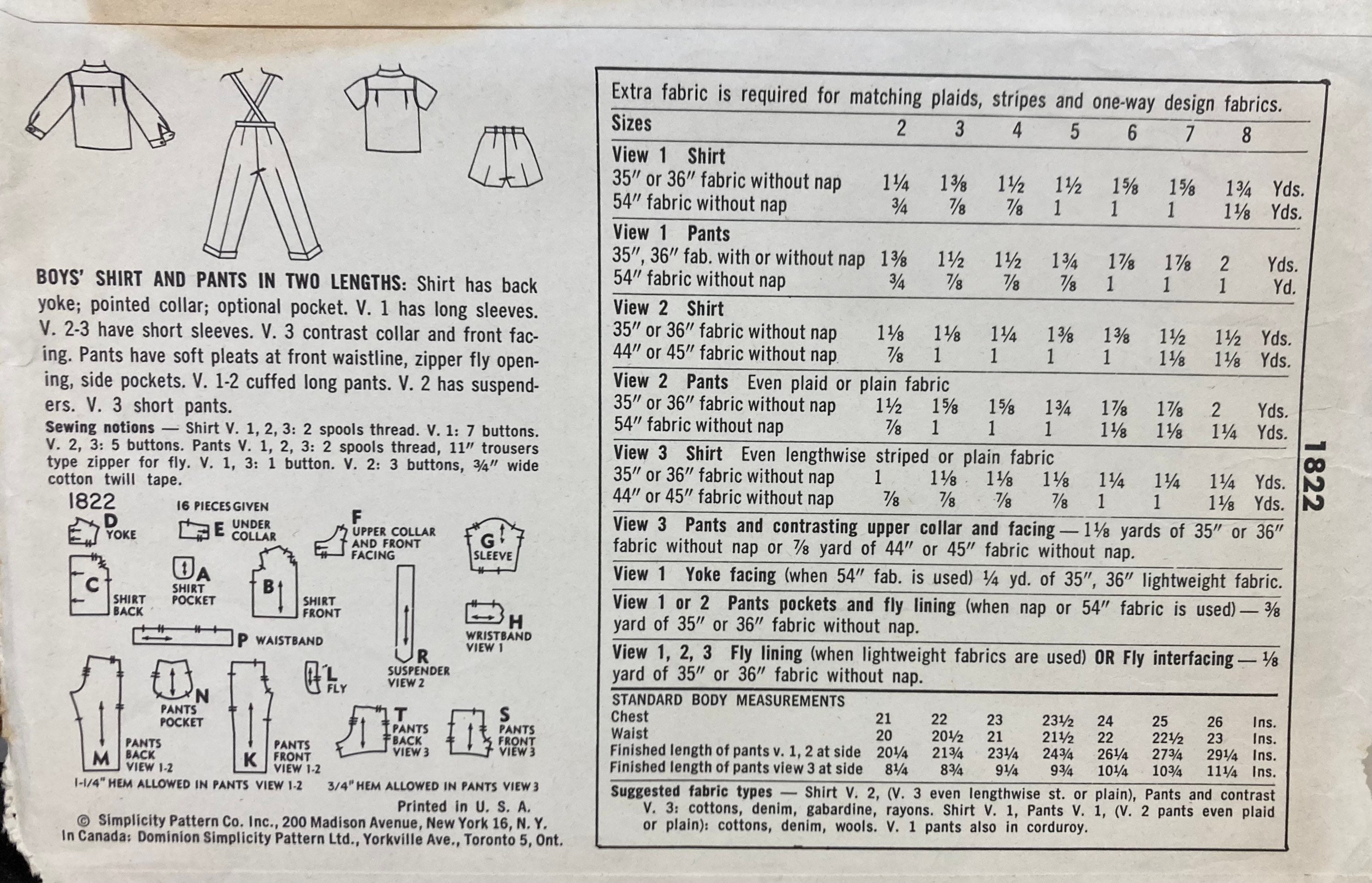 Vintage Little Boys Sewing Pattern - Etsy