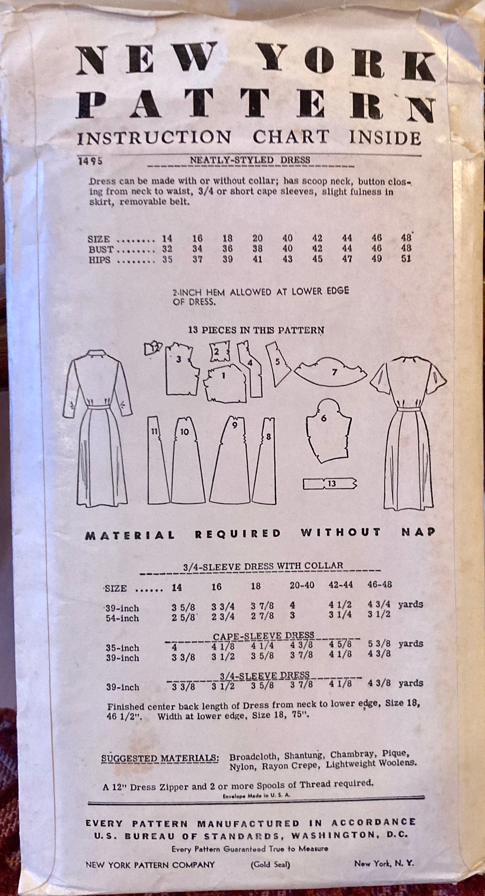 1940s Volup Dress Pattern - Etsy