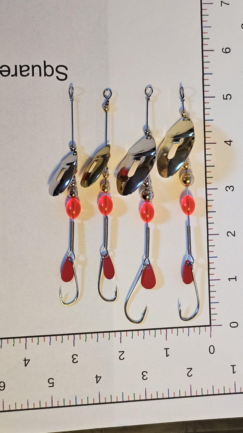 Custom June Bug Spinner Rig 4 Piece Set EZ Change Hook Fishing Lure - Etsy