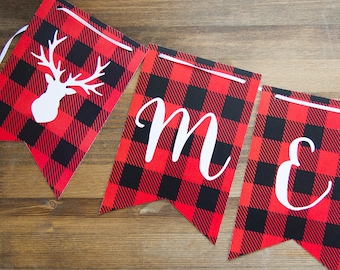 Printable Black Red Buffalo Plaid Merry Bunting for Christmas - Etsy
