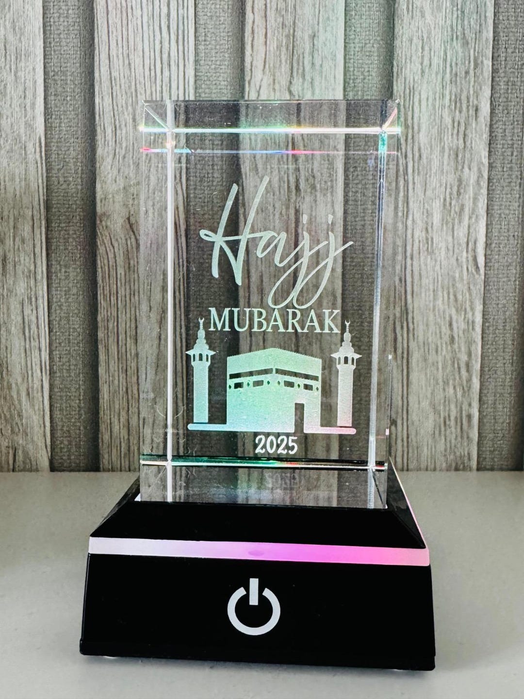 Hajj Mubarak – Islamic LED Acrylic Decoration With Kaaba Engraving. A ...