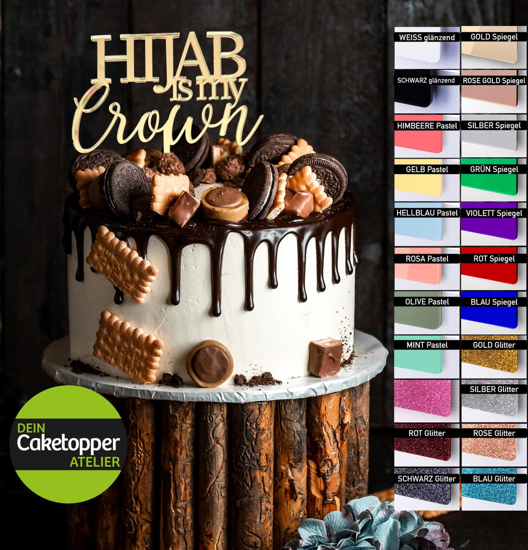 Cake Topper, Hijab My Crown, Party Decoration, Cake Decoration, Cake ...