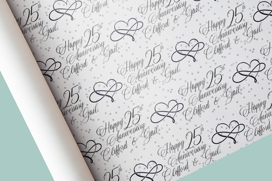 Personalised Wedding Anniversary Wrapping Paper | Gift Wrap ...
