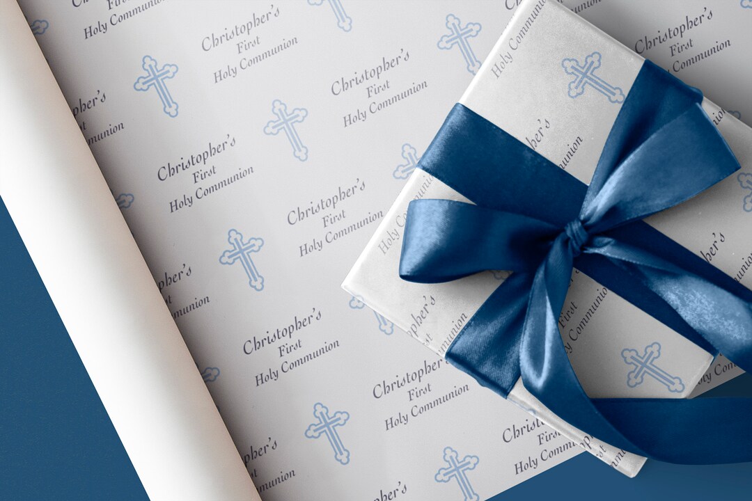 Personalised First Holy Communion Wrapping Paper Gift Wrap Customised ...