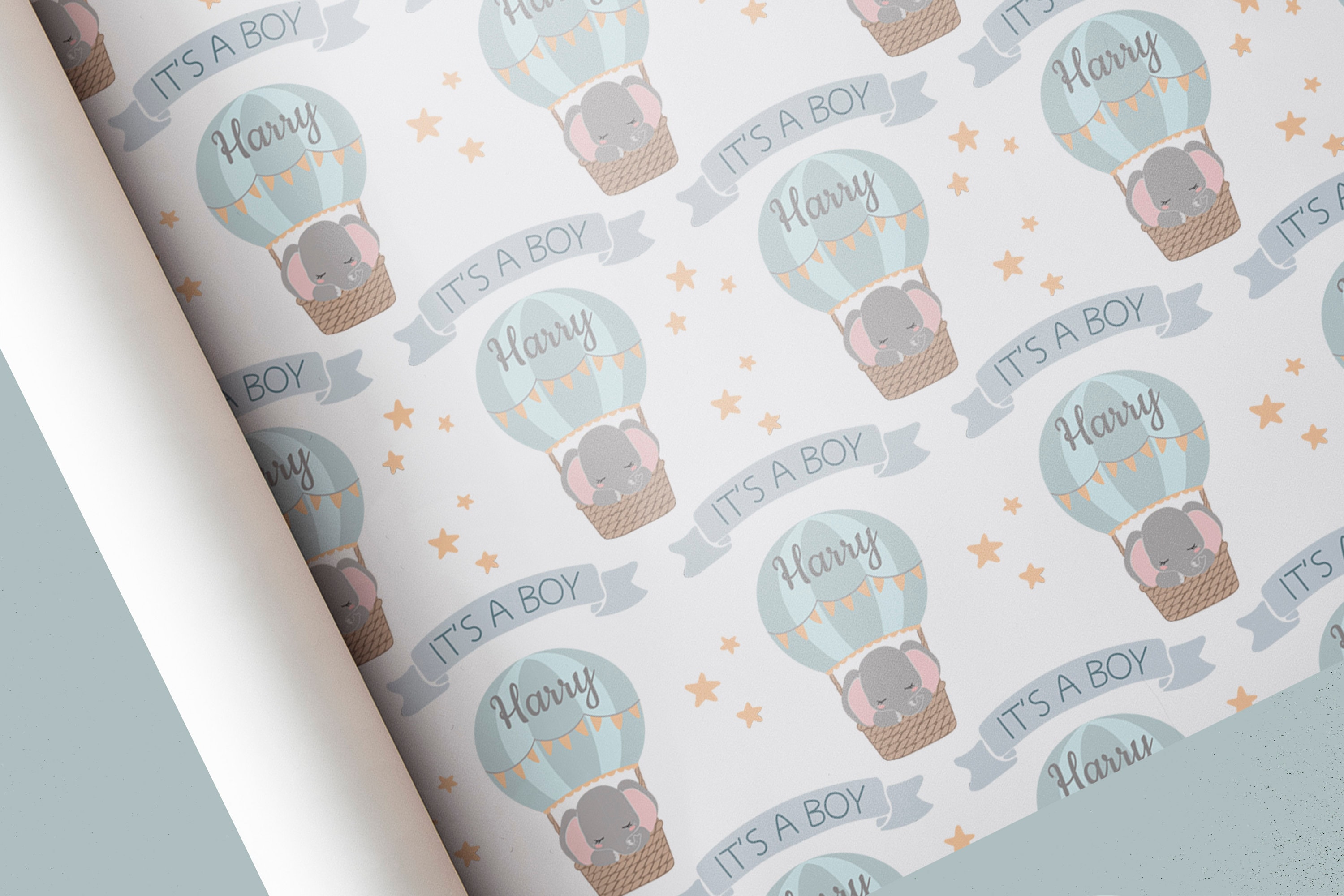 Personalised Its A Boy Wrapping Paper Gift Wrap Customised | Etsy