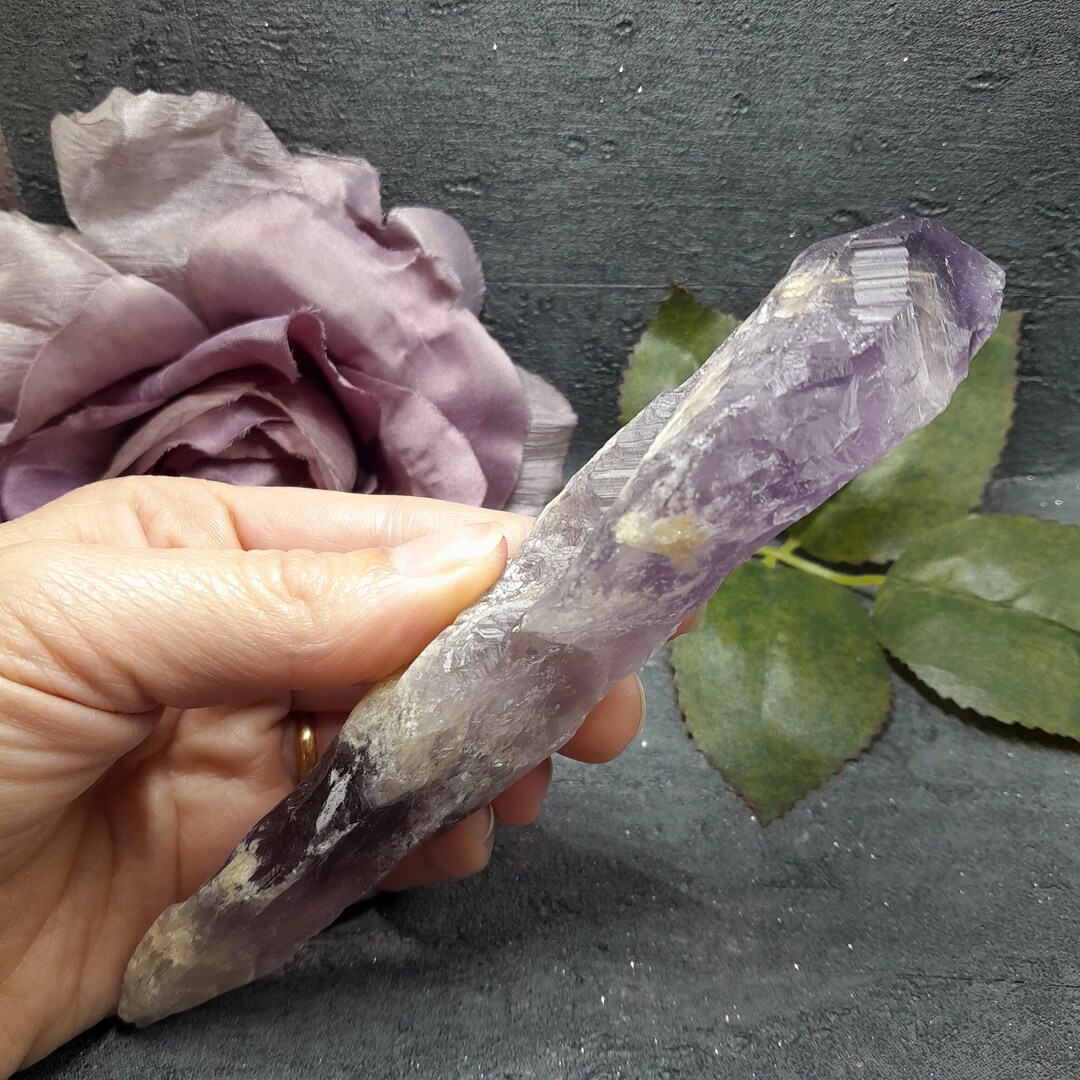 Natural Bahia Elestial Amethyst Point With Phantoms Amethyst Root Amethyst Tooth Raw Amethyst ...