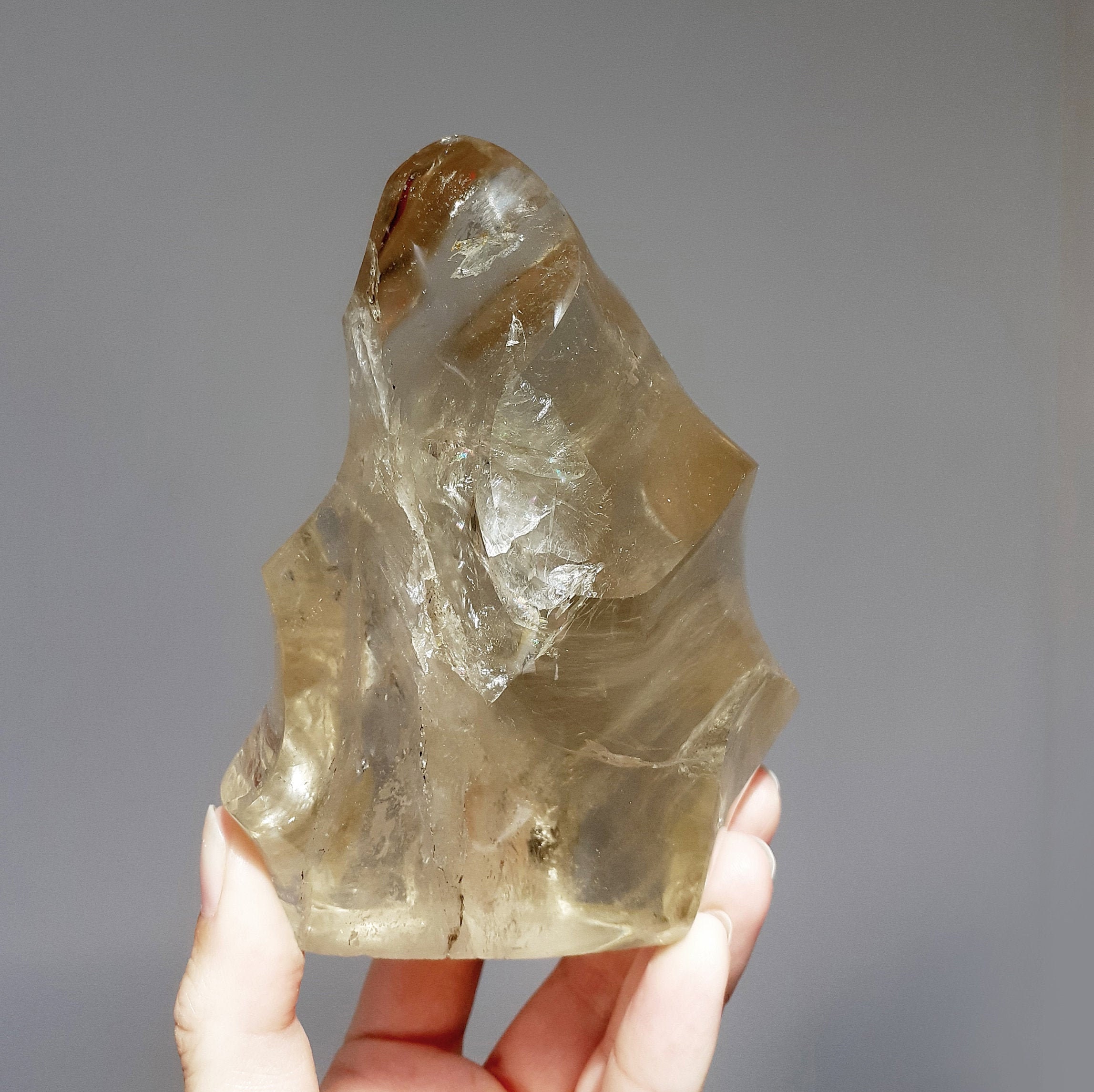 Smoky Quartz Flame with Rainbows and Inclusions | Etsy