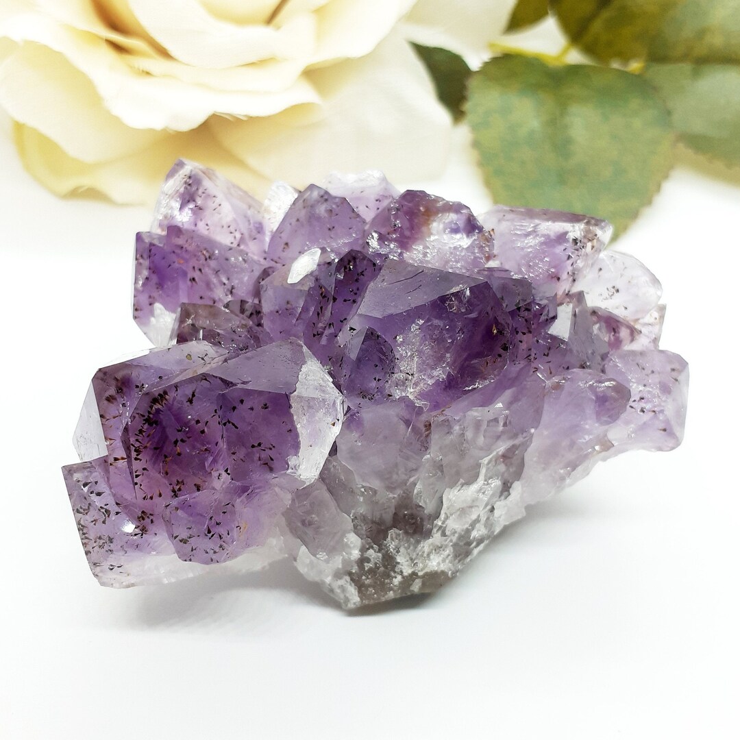 Amethyst A Grade Cluster With Iron Oxide and Goethite Inclusions - Etsy