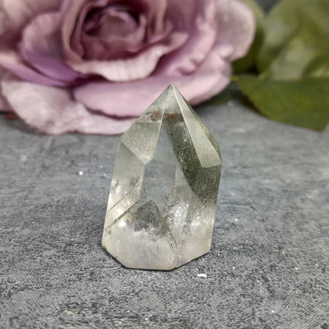 Mini Chlorite Phantom Quartz Polished Point Chlorinated Quartz Crystal ...