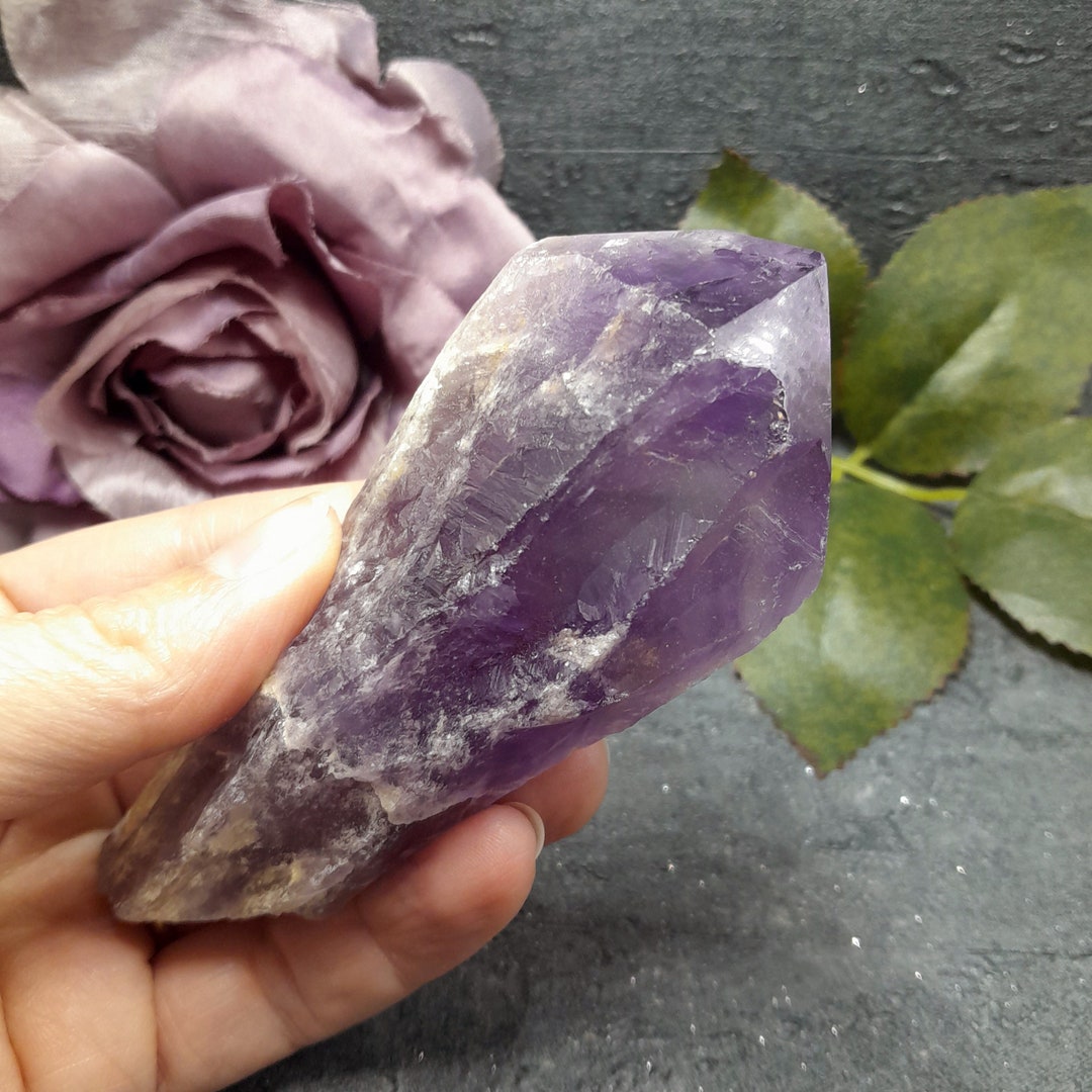 Natural Bahia Elestial Amethyst Point With Phantoms Amethyst Root ...