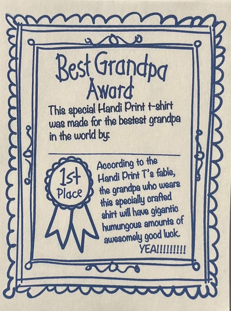 Grandpa XXL Tee Shirt With Handprint Paint Kit. Create Personalized ...