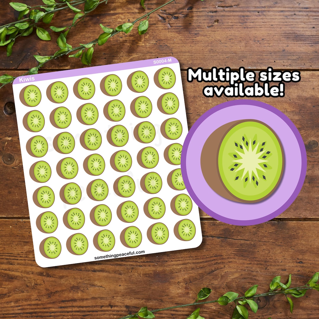 Kiwi Sticker Sheet - Multiple Sizes, Matte, Glossy, or Clear - Etsy