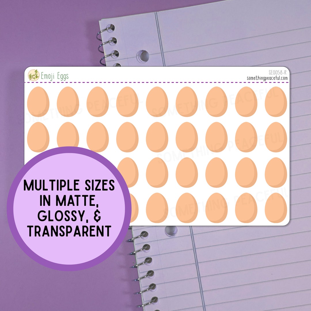 Egg Sticker Sheet Multiple Sizes, Matte, Glossy, or Clear Emoji Egg ...
