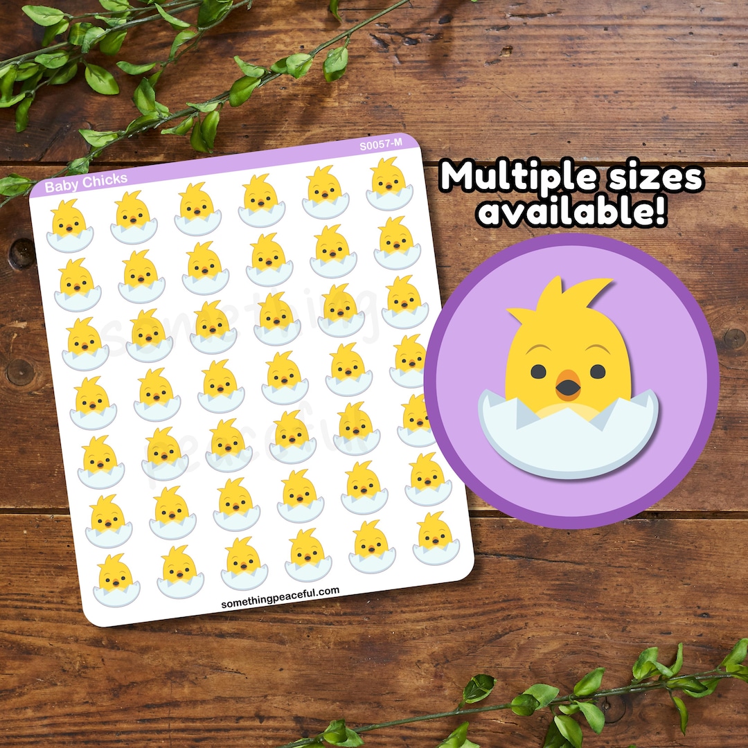Baby Chick Sticker Sheet - Multiple Sizes, Matte, Glossy, or Clear - Etsy