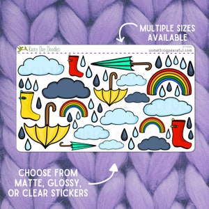Rainy Day Sticker Sheet Multiple Sizes, Matte, Glossy, or Clear Weather ...