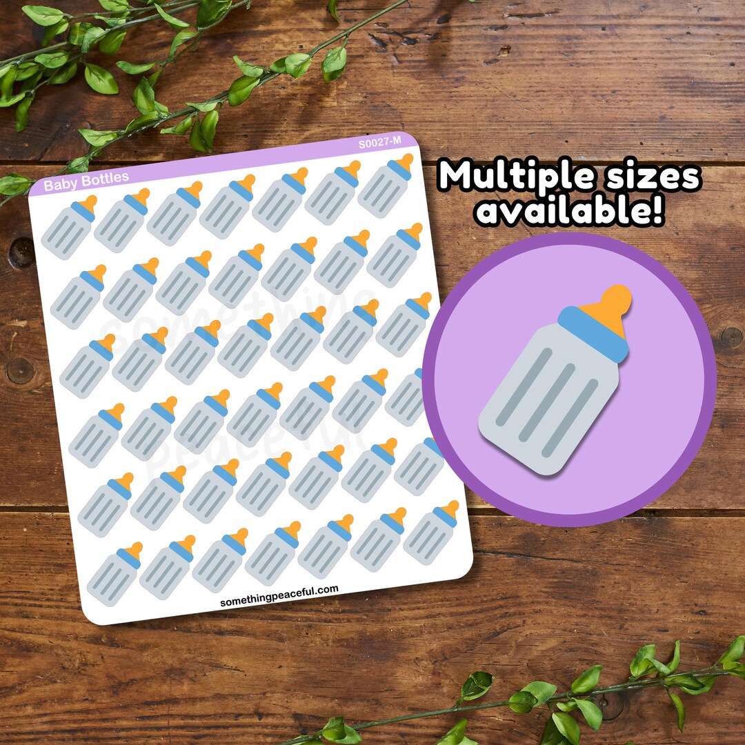 Baby Bottle Sticker Sheet Multiple Sizes, Matte, Glossy, or Clear - Etsy