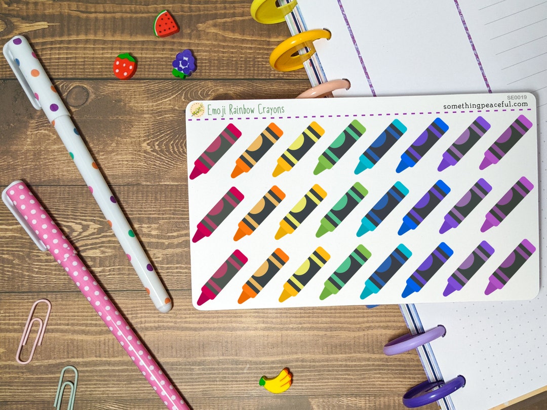 Colorful Crayons Stickers Multiple Sizes, Matte, Glossy, or Clear Emoji ...