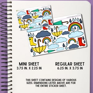 Rainy Day Sticker Sheet Multiple Sizes, Matte, Glossy, or Clear Weather ...