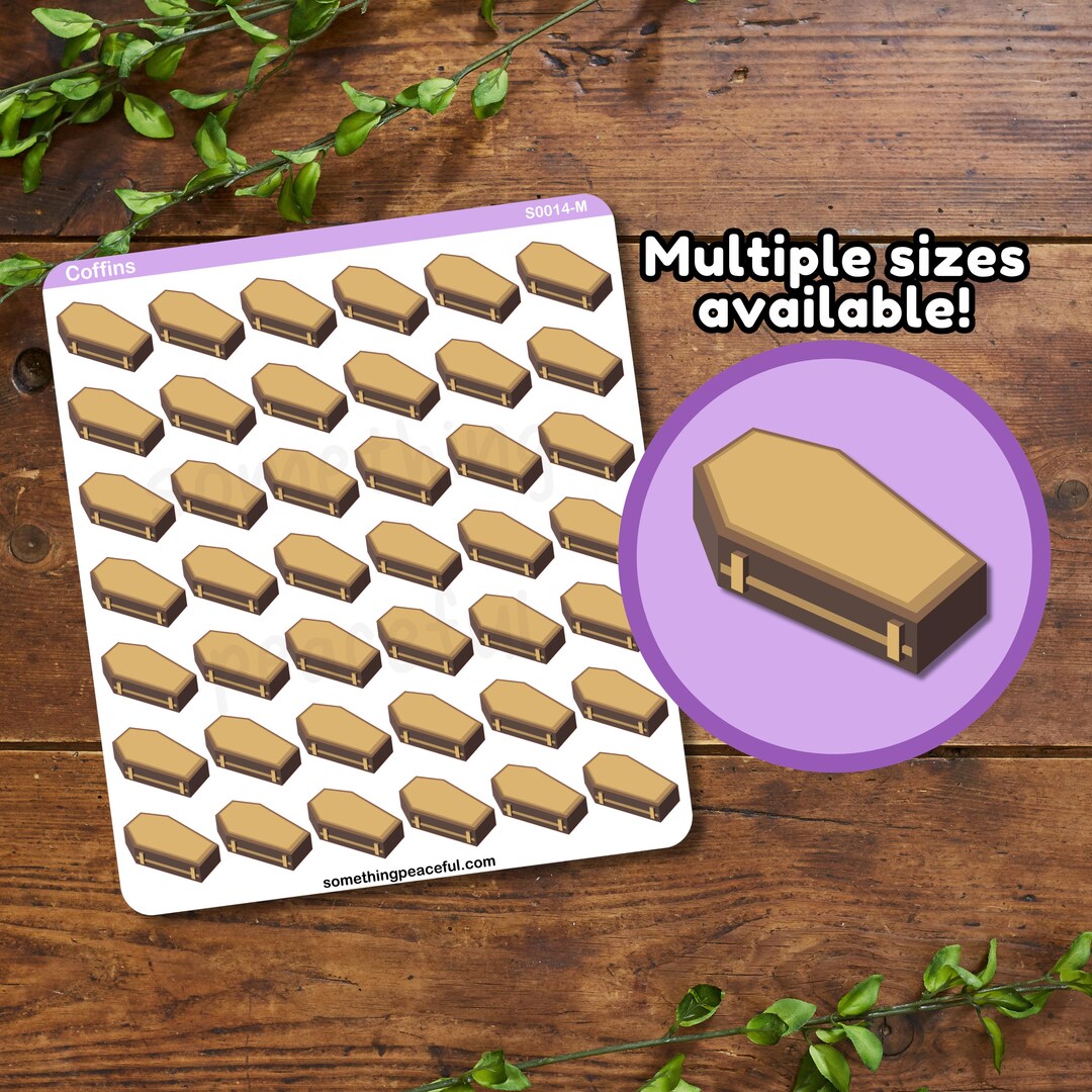 Coffin Sticker Sheet - Multiple Sizes, Matte, Glossy, or Clear - Etsy