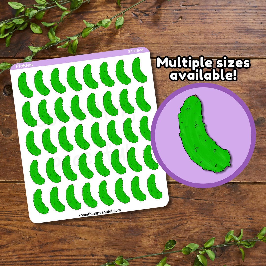 Pickle Sticker Sheet - Multiple Sizes, Matte, Glossy, or Clear - Etsy