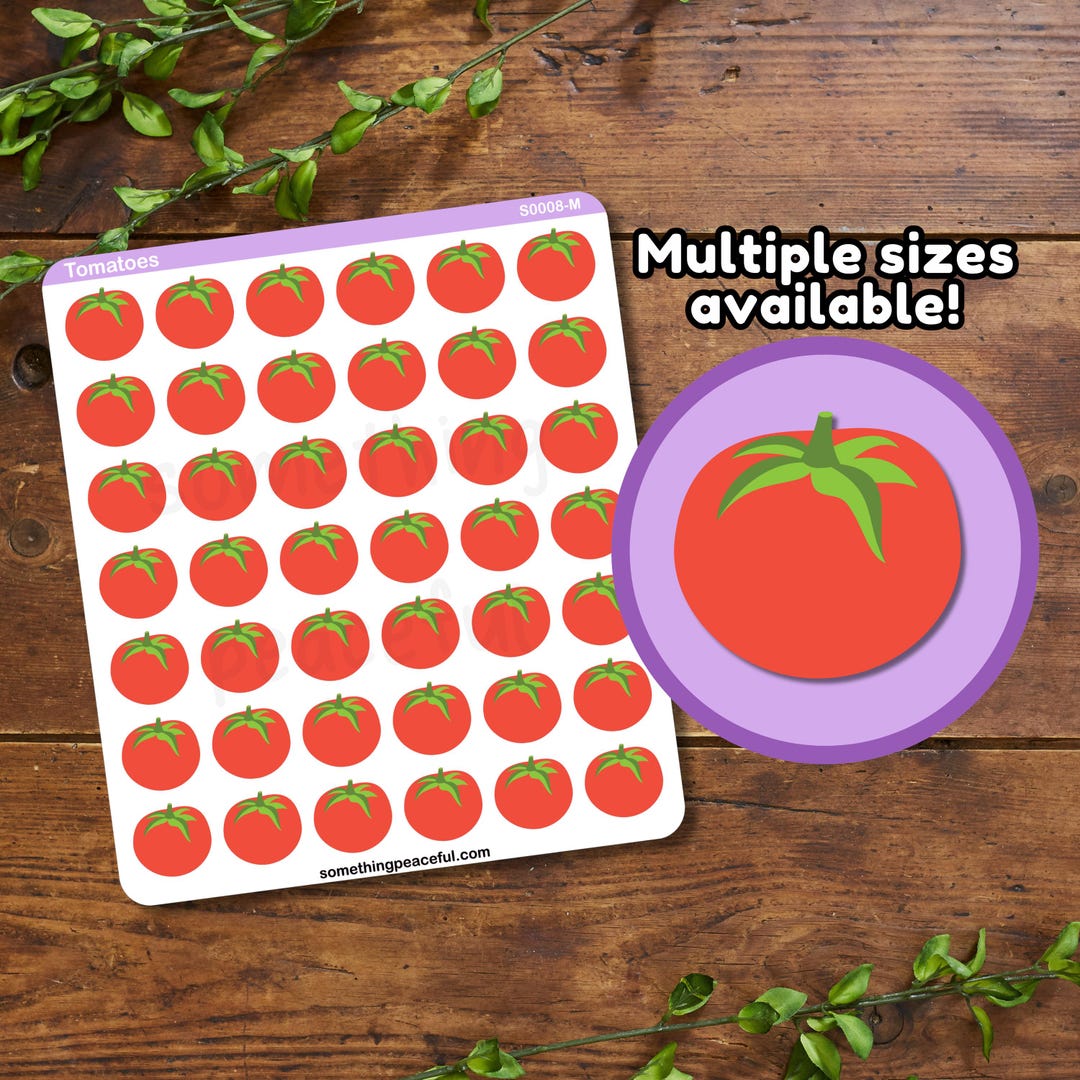 Tomato Sticker Sheet - Multiple Sizes, Matte, Glossy, or Clear - Etsy