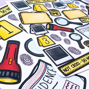 Crime Scene Detective Stickers - Multiple Sizes, Matte, Glossy, or ...