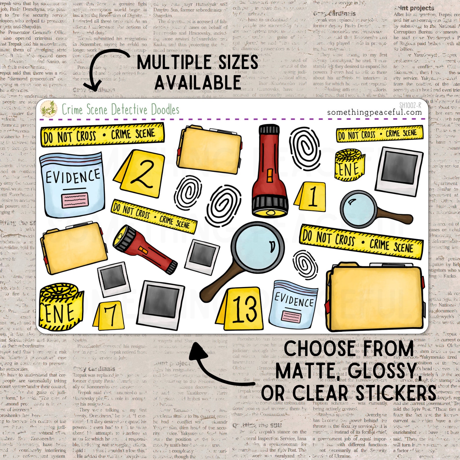 Crime Scene Detective Stickers Multiple Sizes Matte - Etsy