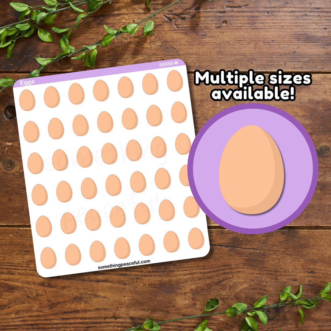 Egg Sticker Sheet - Multiple Sizes, Matte, Glossy, or Clear - Etsy