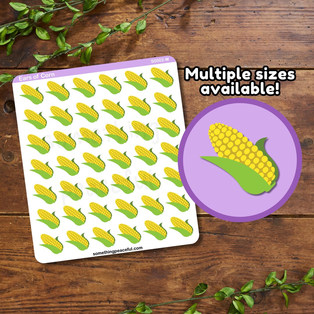 Corn Sticker Sheet - Multiple Sizes, Matte, Glossy, or Clear - Etsy
