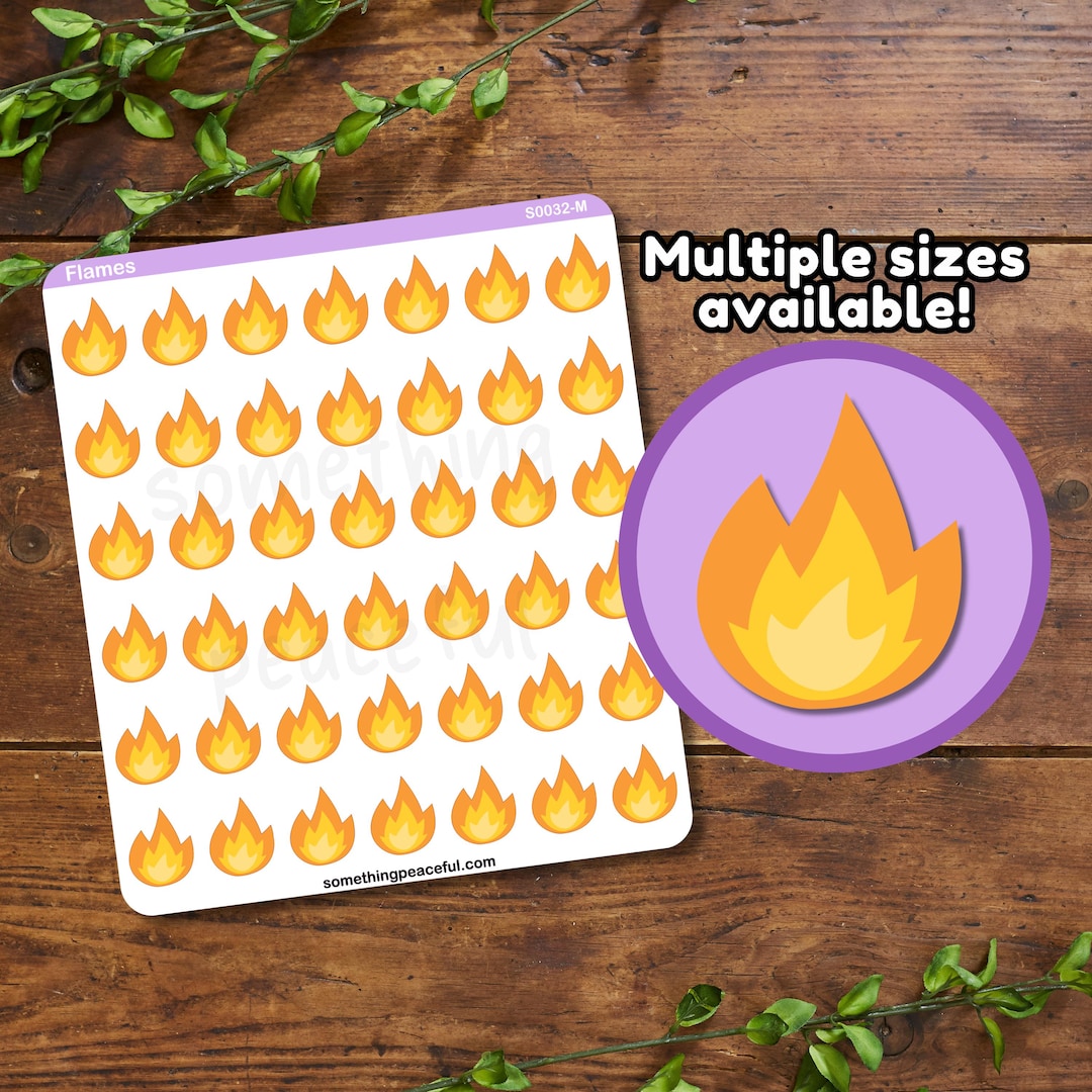 Flame Sticker Sheet - Multiple Sizes, Matte, Glossy, or Clear - Etsy