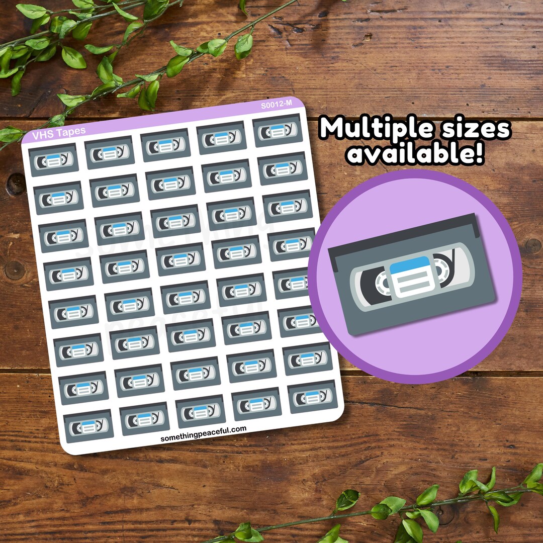 VHS Tape Sticker Sheet - Multiple Sizes, Matte, Glossy, or Clear - Etsy