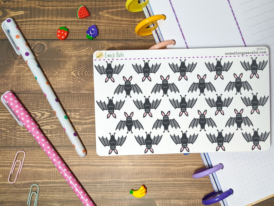 Emoji Bats Multiple Sizes Matte or Glossy for Planners - Etsy
