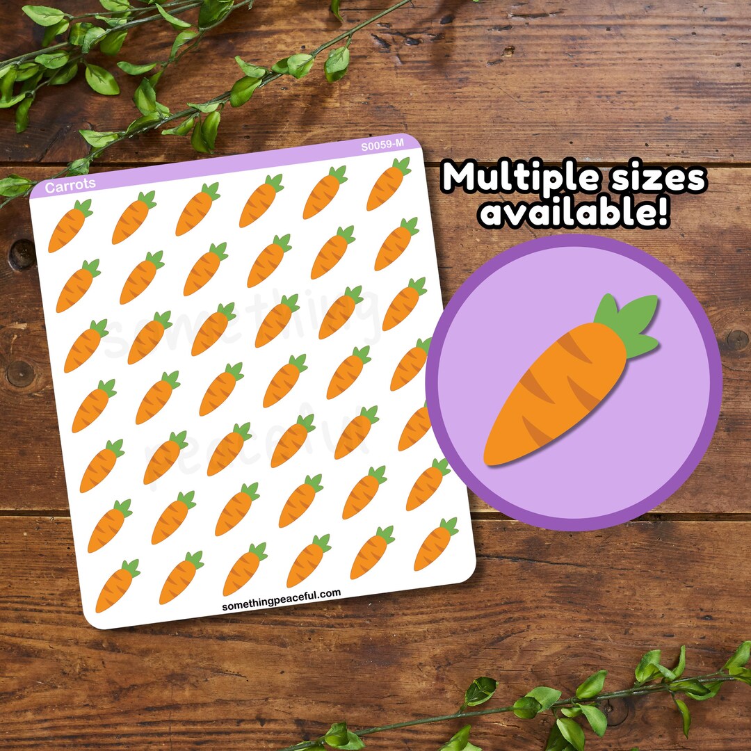 Carrot Sticker Sheet - Multiple Sizes, Matte, Glossy, or Clear - Etsy