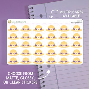 Garden Hats Sticker Sheet Multiple Sizes, Matte, Glossy, or Clear Straw ...