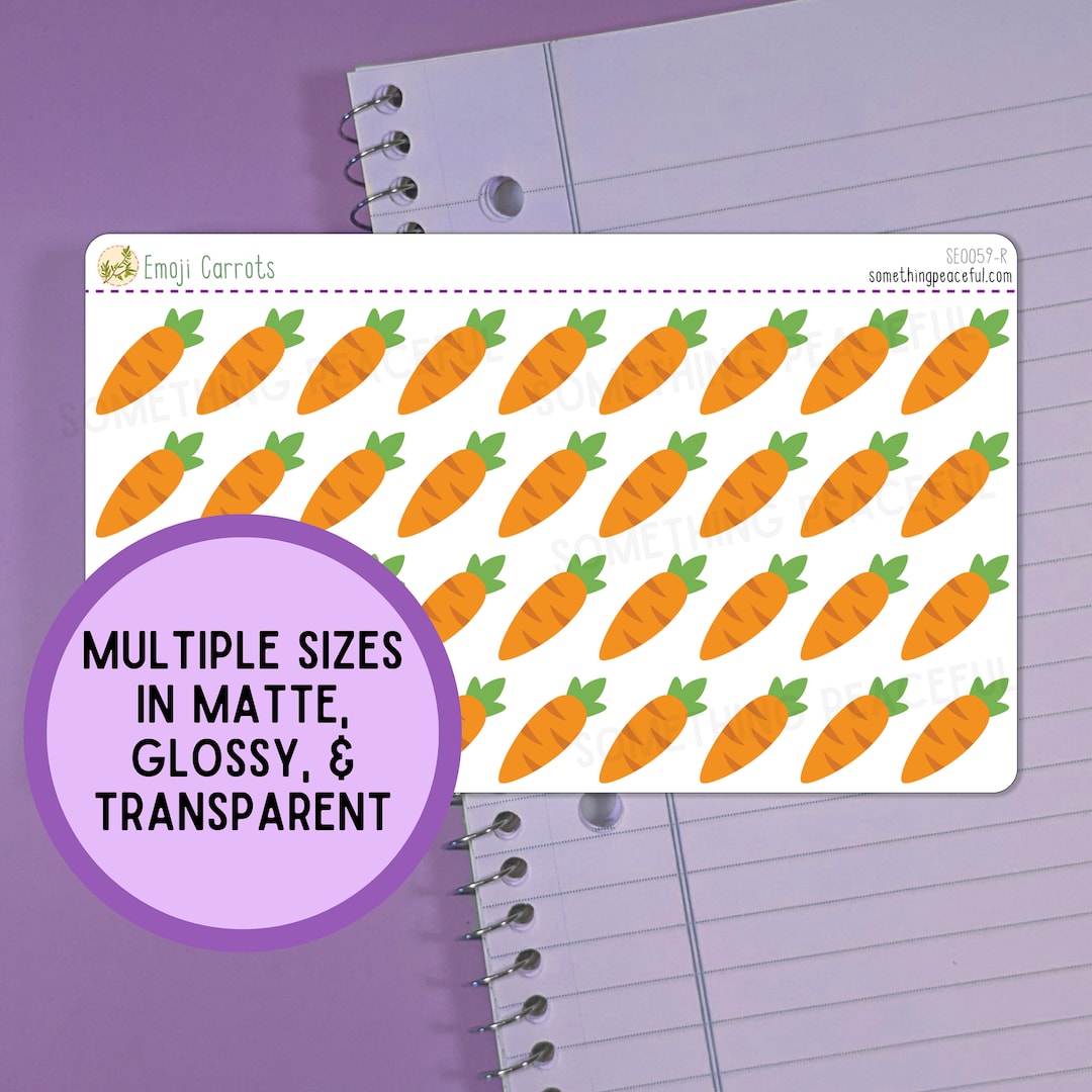 Cute Carrot Sticker Sheet Multiple Sizes, Matte, Glossy, or Clear ...