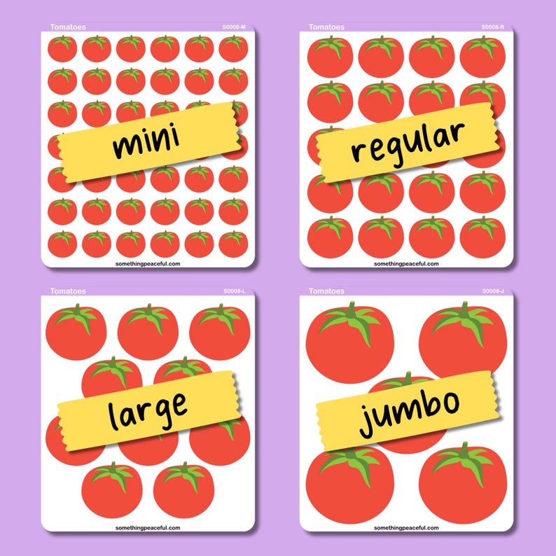 Tomato Sticker Sheet - Multiple Sizes, Matte, Glossy, or Clear - Etsy