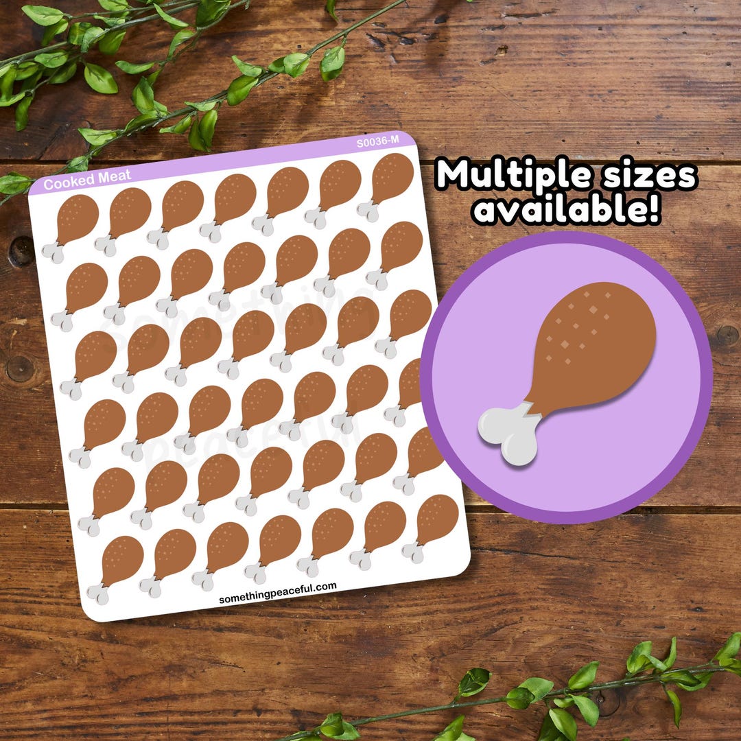 Cooked Meat Sticker Sheet - Multiple Sizes, Matte, Glossy, or Clear - Etsy